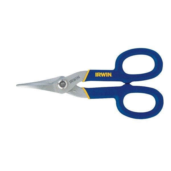 Irwin Duckbill Snips, Straight Handle, 7.000" Overall Length (Cuts Straight & Tight Curves)