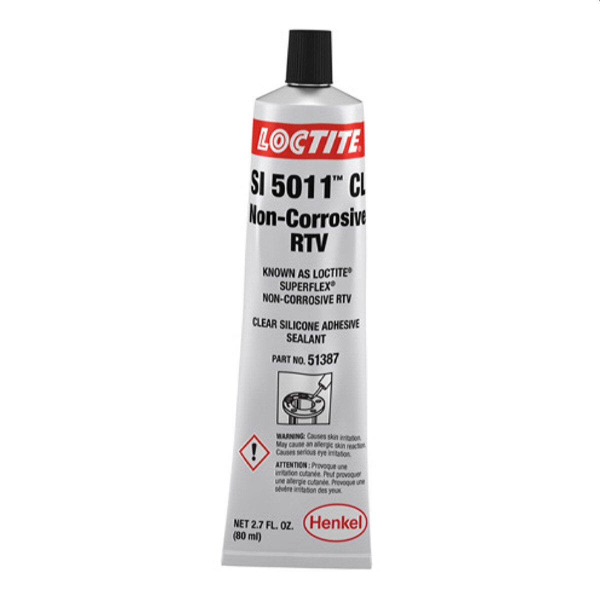 Loctite Superflex Non-Corrosive RTV Silicone, Clear, 80 ml. Tube