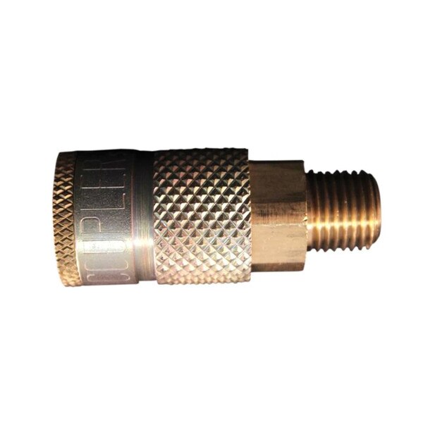 Milton Coupler, T-Style, 1/4" Basic Flow x NPT Male